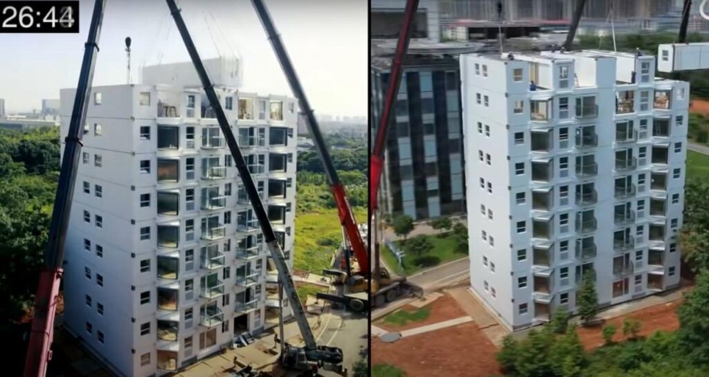 Chinese company Broad Group built a 10-storey building in just 28 hours ...